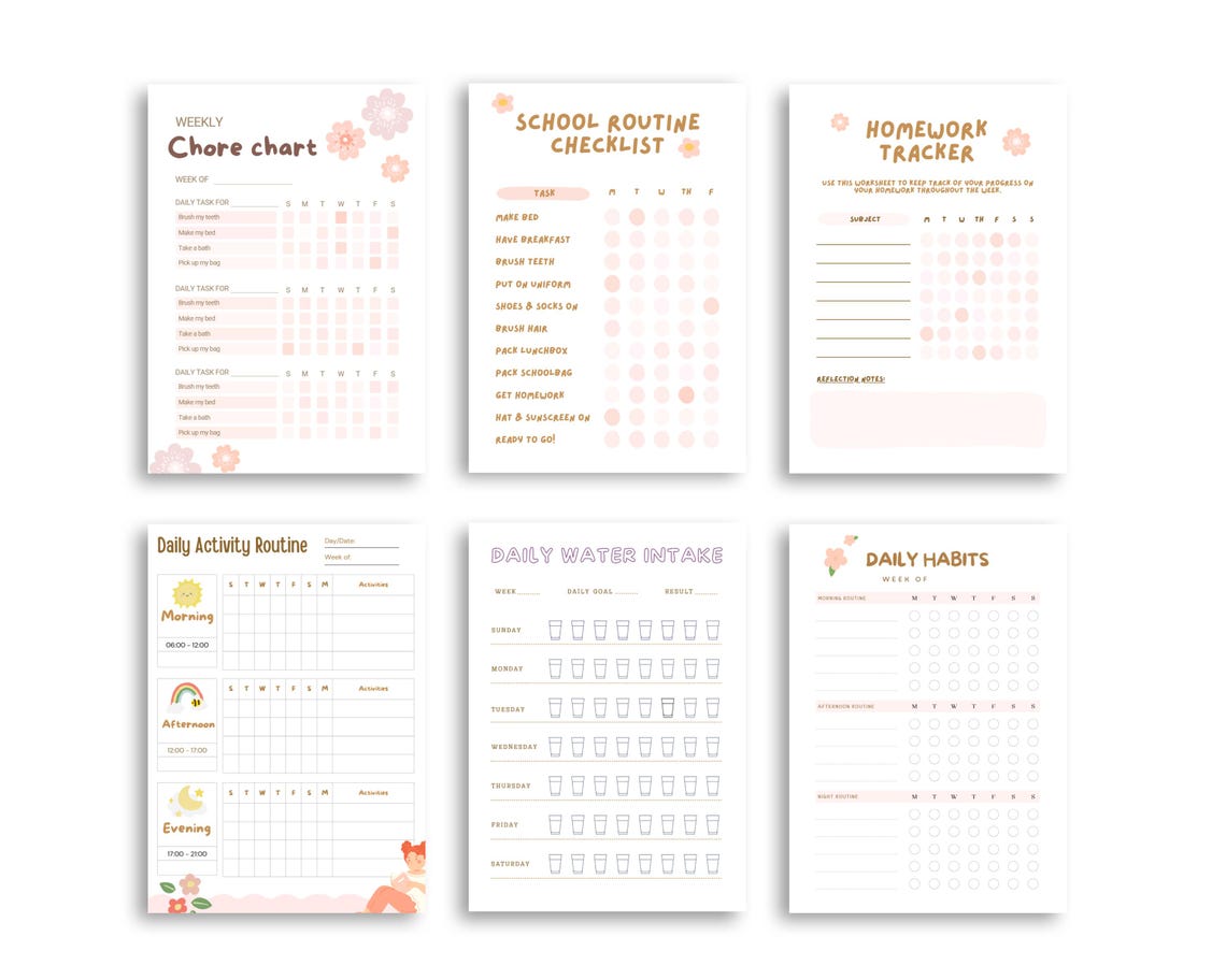 Kids Daily Planner Elementary Student Digital Homeschool Organization ...