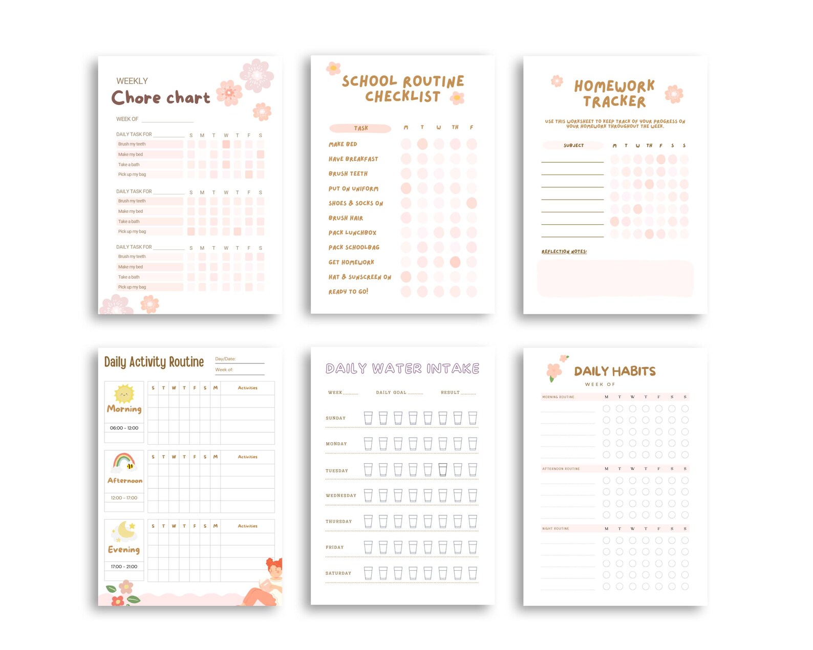 Kids Daily Planner Elementary Student Digital Homeschool Organization ...