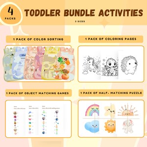 Toddler Bundle Activities, Color Sorting, Toddler Activity, Homeschool ...