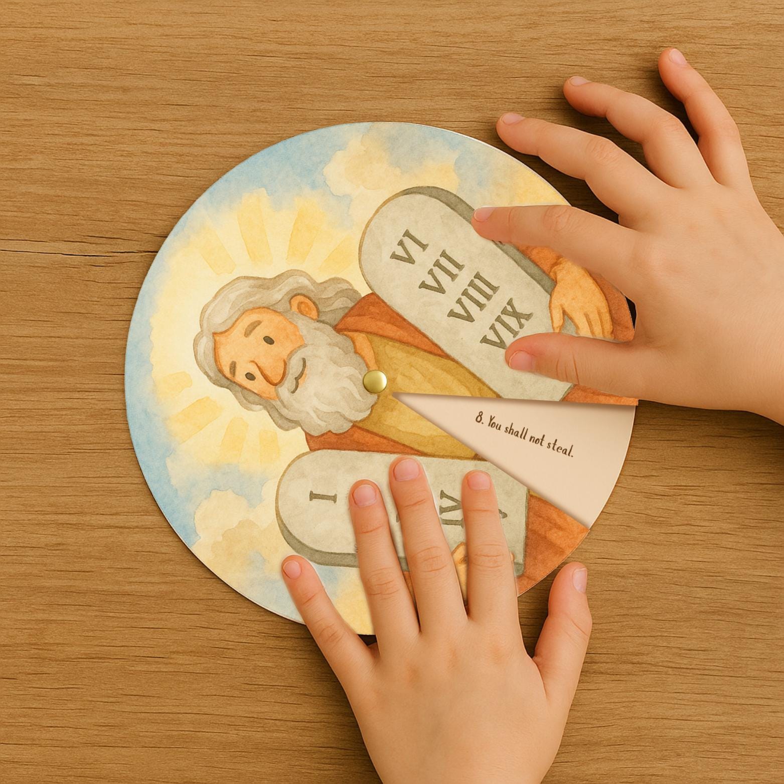Moses Printable 10 Commandments Wheel Bible Activity for Kids Christian ...