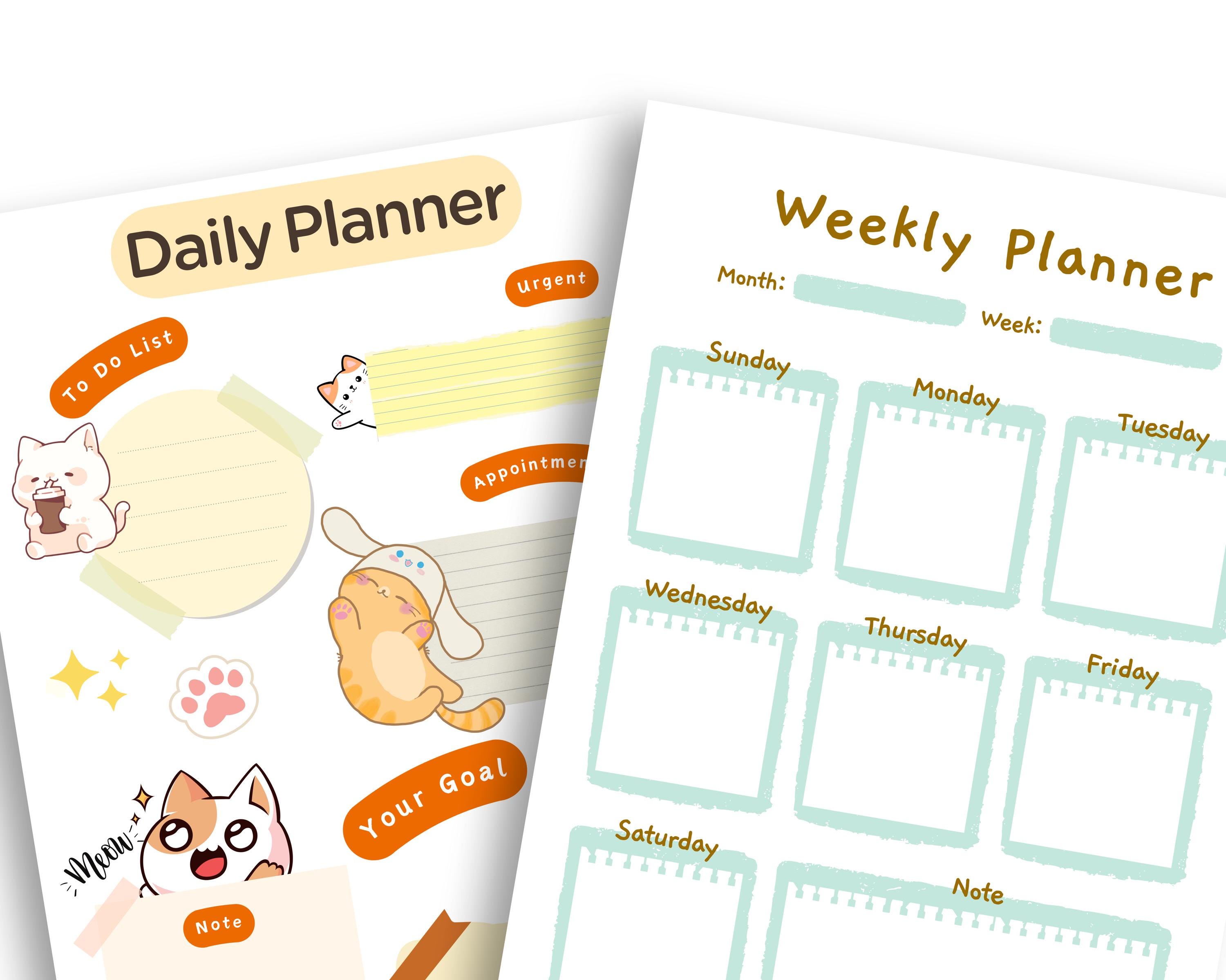 Kids Planner Printable Daily Schedule Homeschool Student Organizer ...