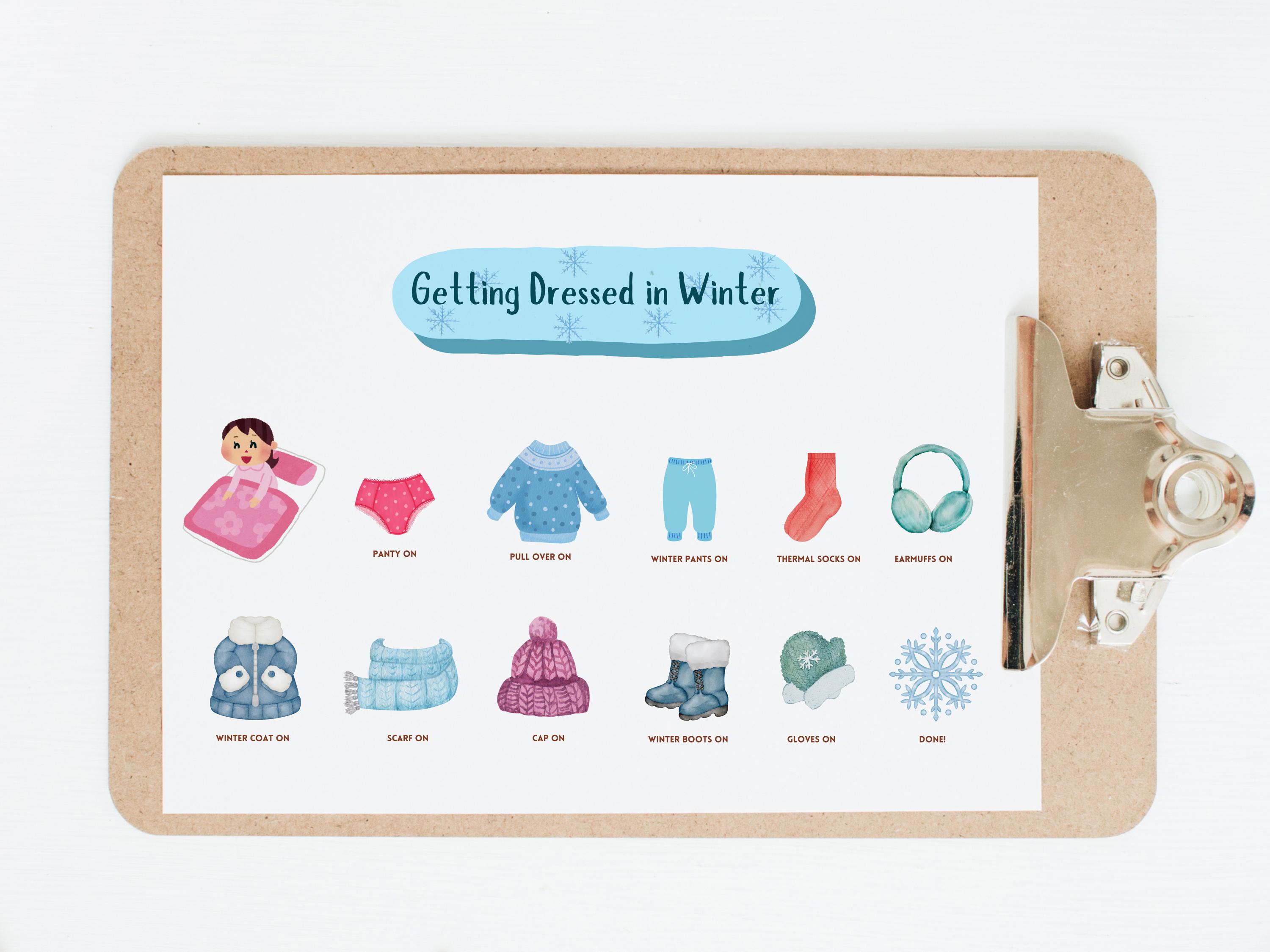 Kids Seasonal Clothing Guide Printable Visual Dressing Chart for ...