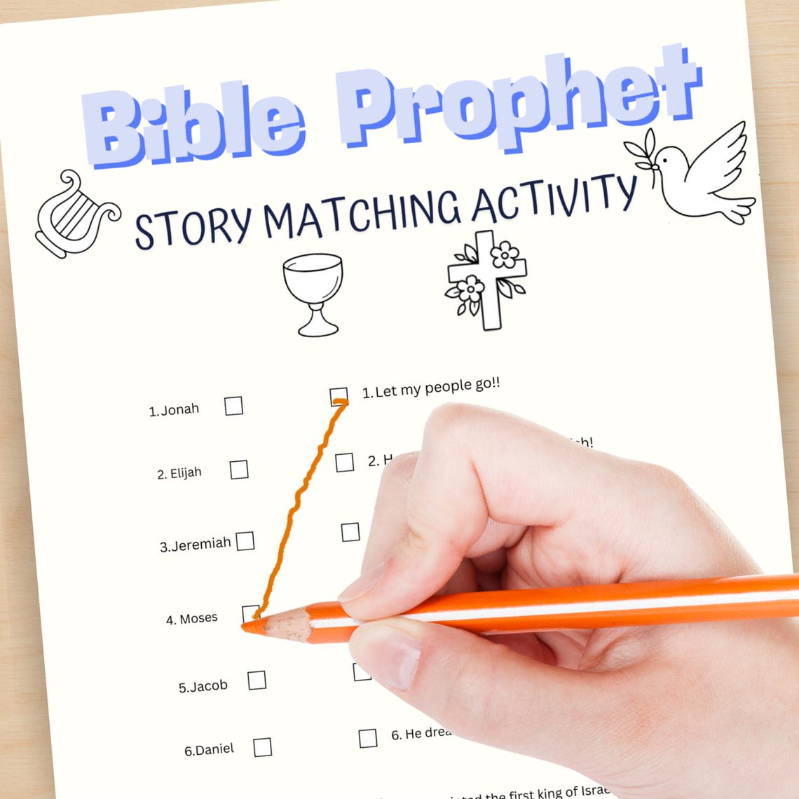 Bible Prophet Matching Game Christian Printable Activity for Kids ...