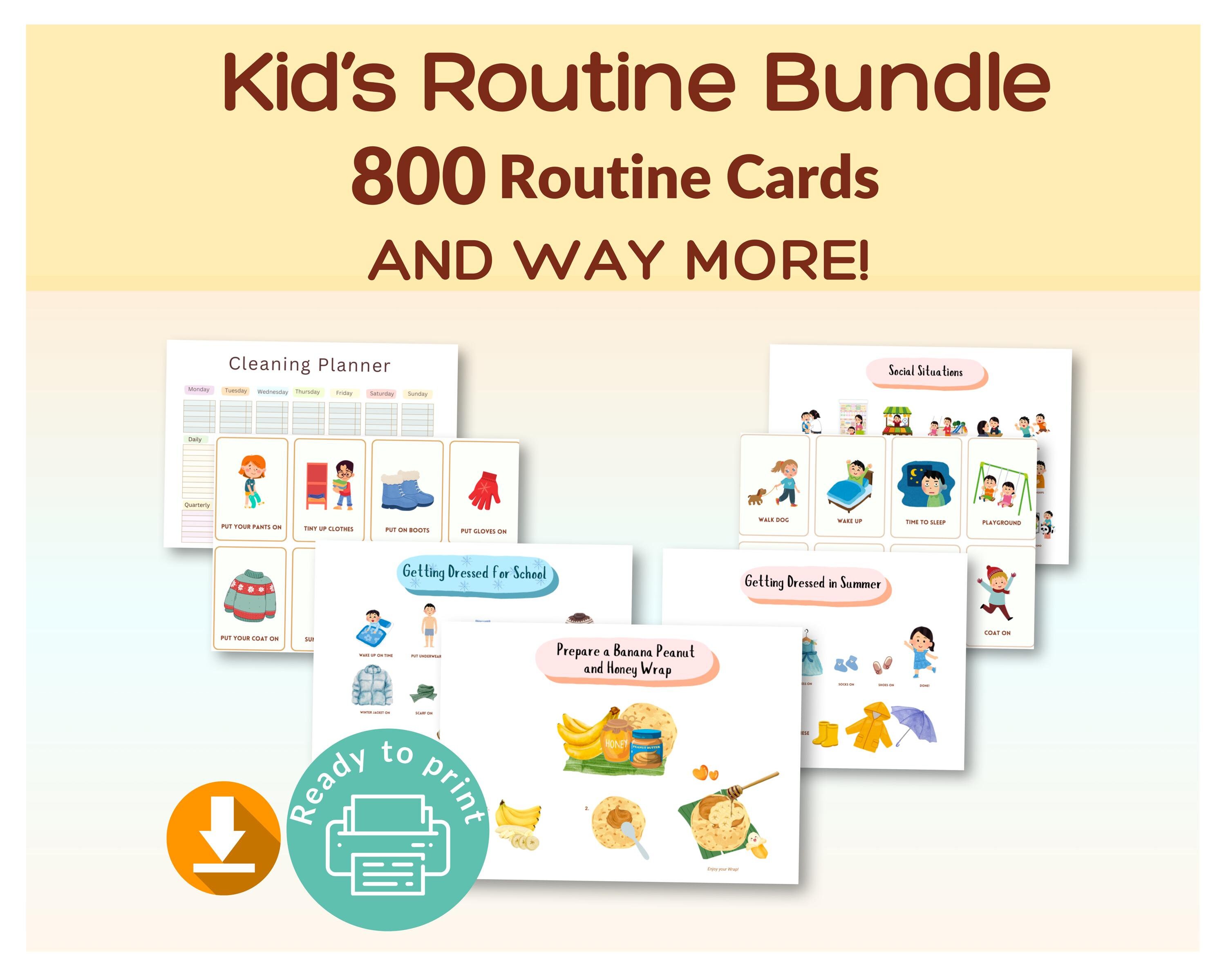 Kids Visual Schedule Printable Daily Routine Chart Homeschool ...