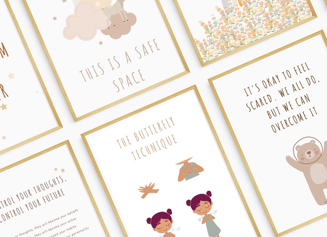 Set of 32 Calm Corner Posters, Kid's Room Decor, Calm Kid Corner, Boho ...