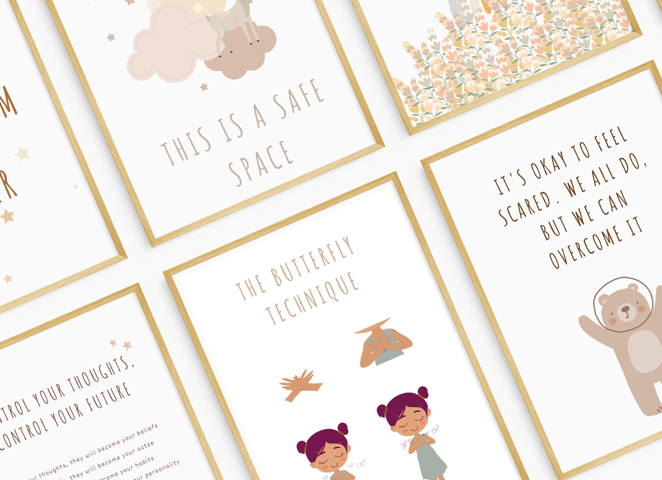 Set of 32 Calm Corner Posters, Kid's Room Decor, Calm Kid Corner, Boho ...