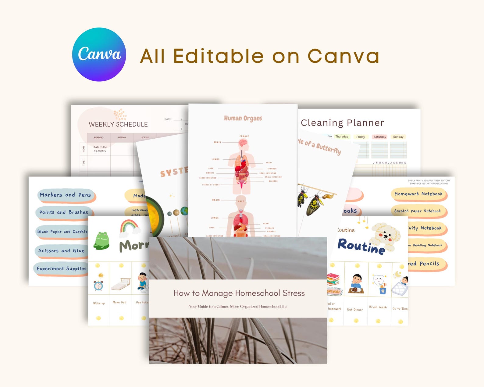 Homeschool Mom Bundle Routine Chart Printable Beginning Resource ...