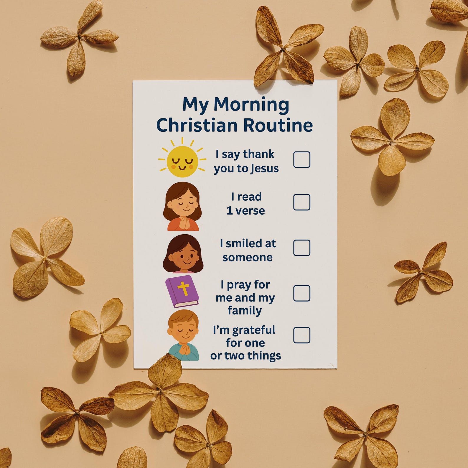 Christian Morning Routine Chart for Kids Printable Prayer Checklist for ...