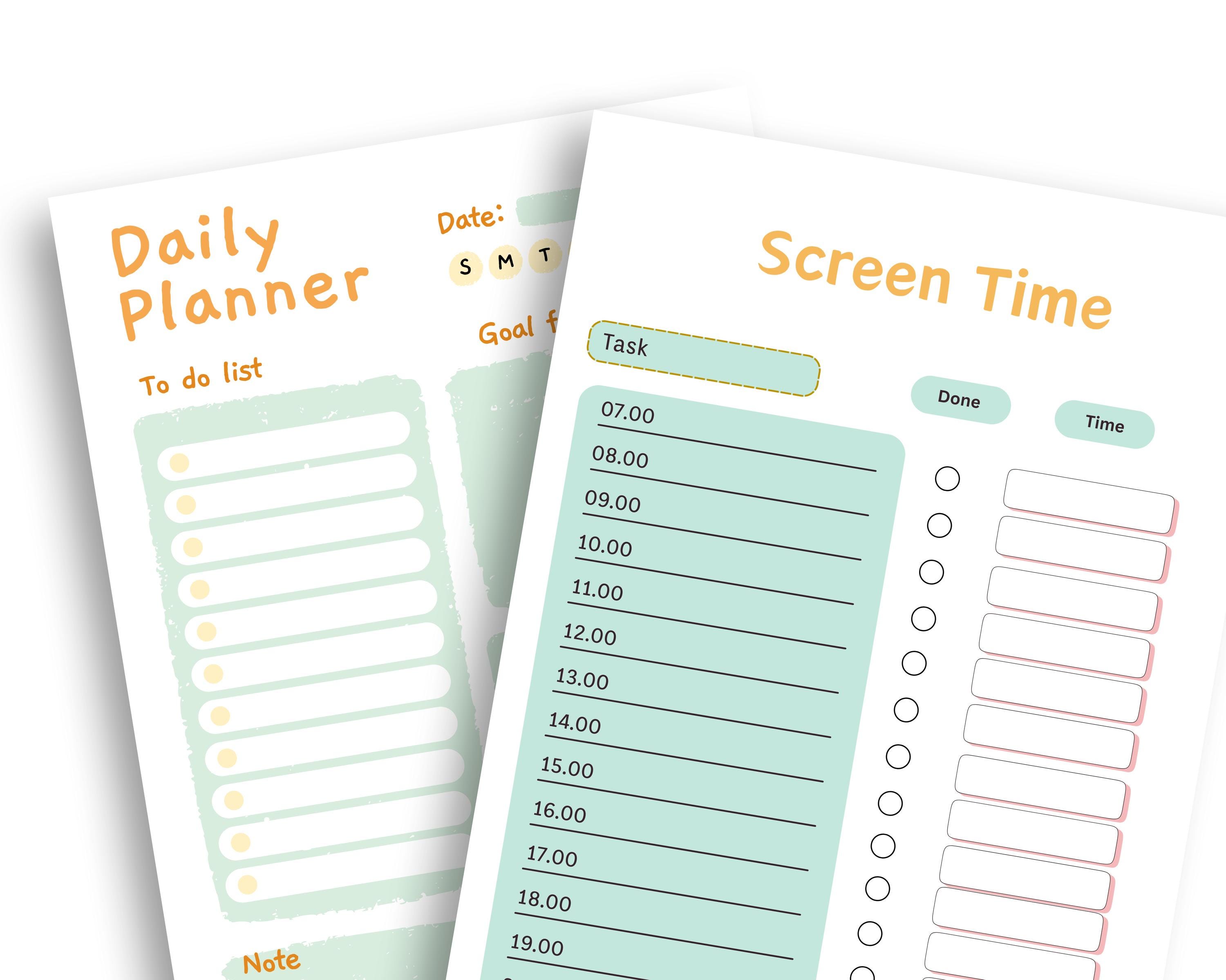 Kids Planner Printable Daily Schedule Homeschool Student Organizer ...