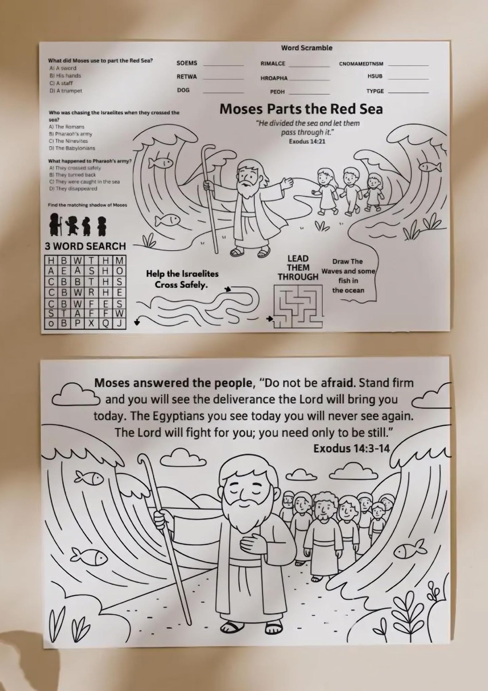 Christian Bible Game for Sunday School Old Testament Activity Sheet ...