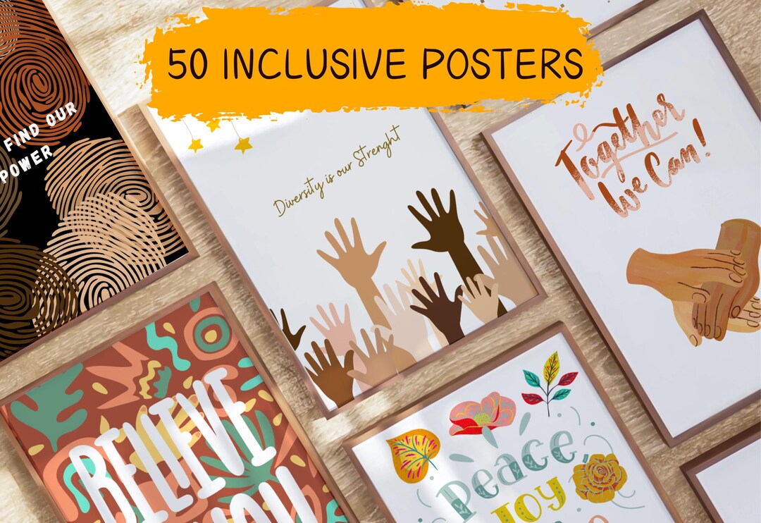 Inclusive Posters Kids Diversity and Inclusion Wall Art Motivational ...