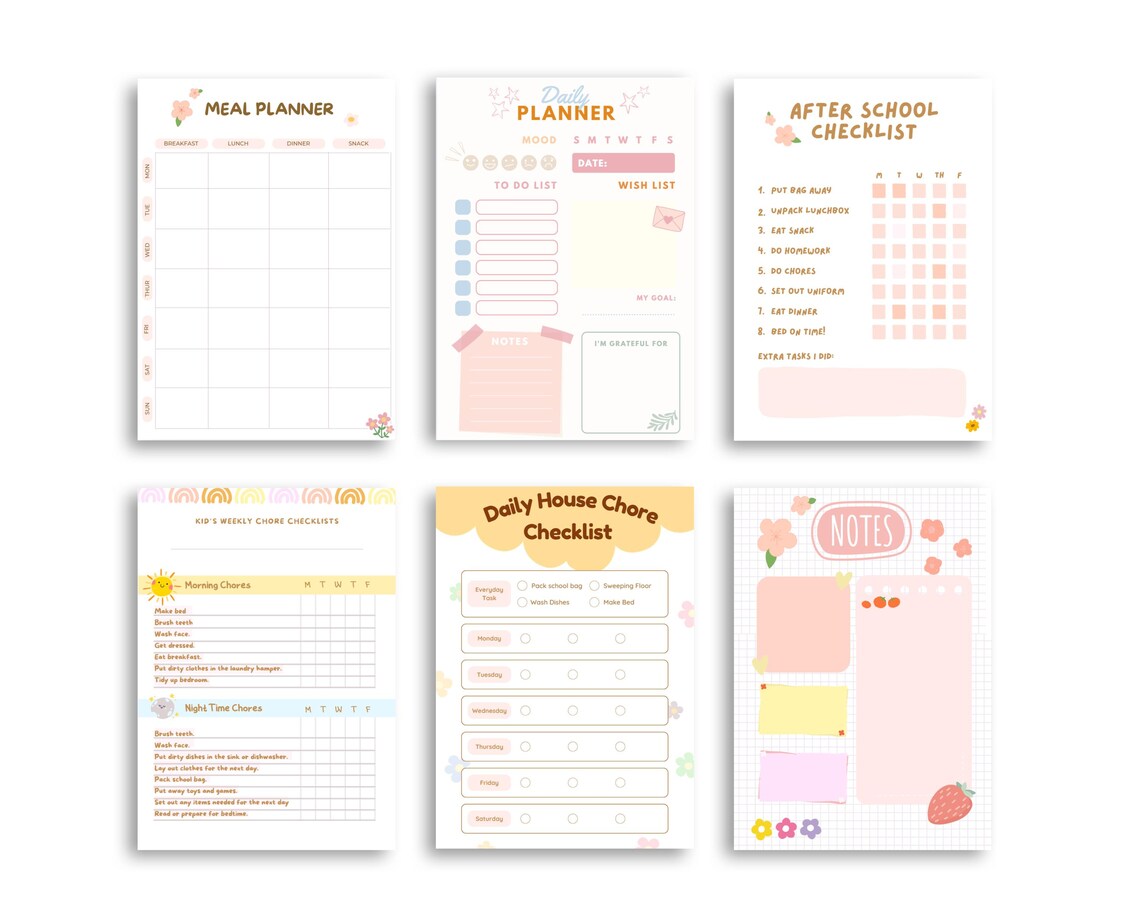 Kids Daily Planner Elementary Student Digital Homeschool Organization ...