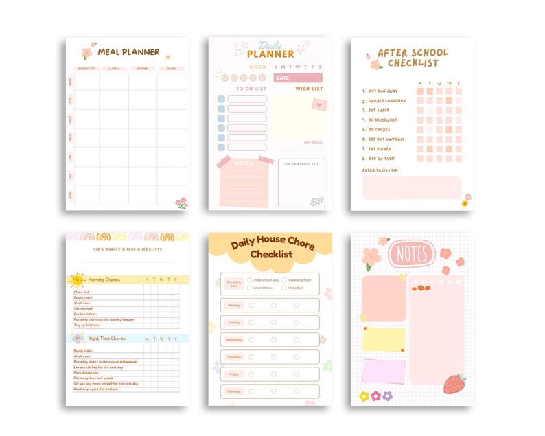 Kids Daily Planner Elementary Student Digital Homeschool Organization ...