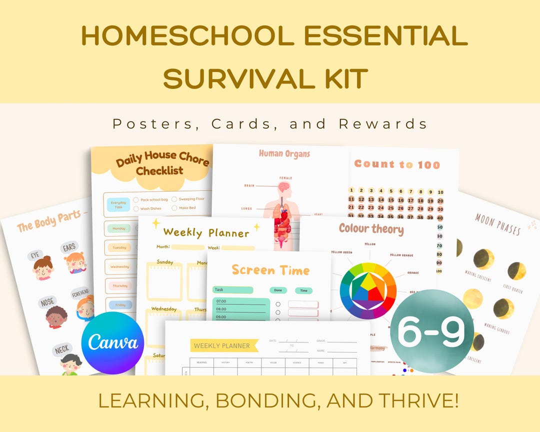 Homeschool Planner and Organizer for Kids 6-9 Daily Schedule Printable ...