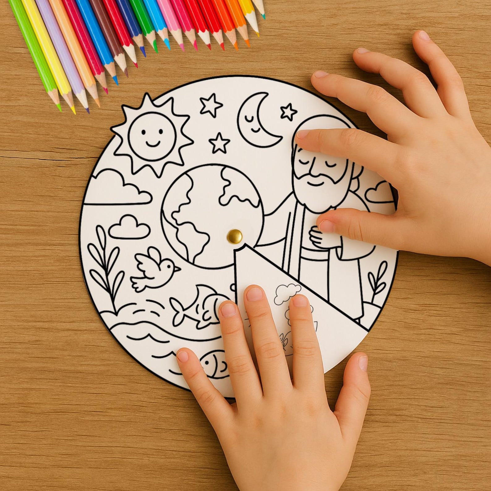 7 Days Creation Wheel Bible Craft Sunday School for Christian Kids ...