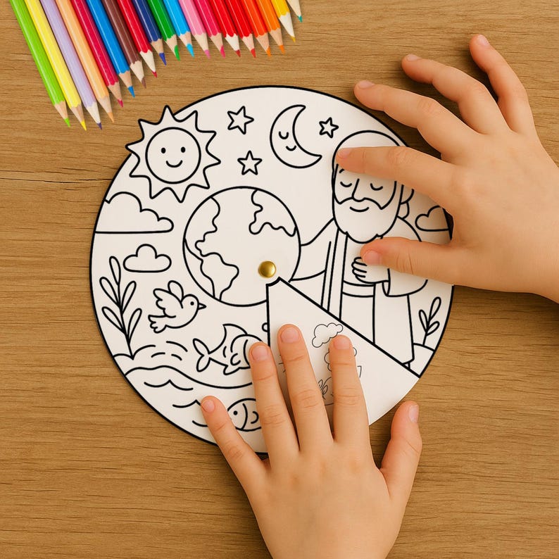 7 Days Creation Wheel Bible Craft Sunday School for Christian Kids ...