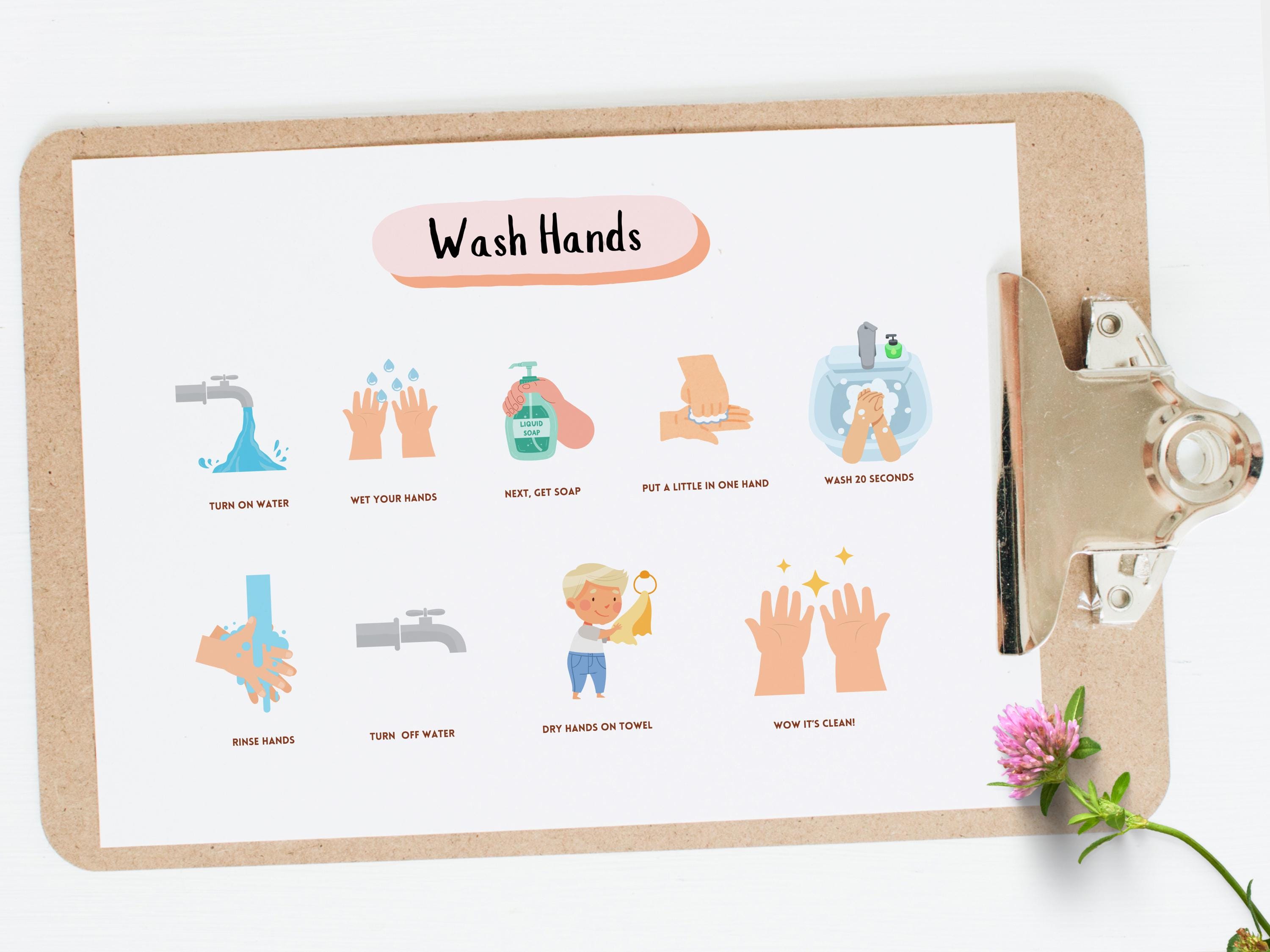 Daily Routine Chart for Kids Visual Schedule Bathroom Routine Potty ...