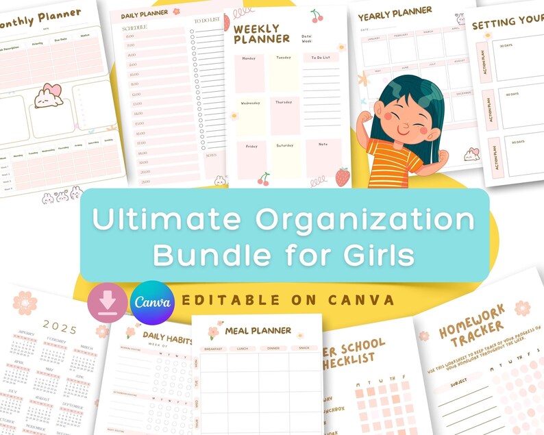 Kids Daily Planner Elementary Student Digital Homeschool Organization ...