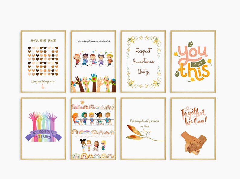 Inclusive Wall Art Printables for Kids Room and Nursery Multicultural ...