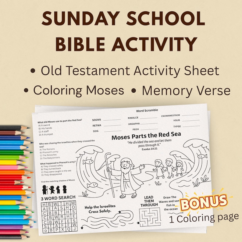Christian Bible Game for Sunday School Old Testament Activity Sheet ...