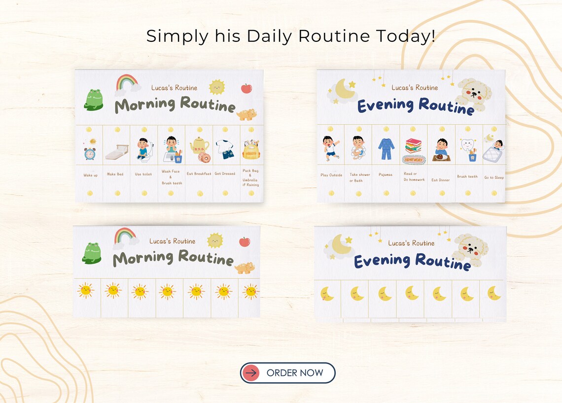 Routine Flip Chart, Routine Chart, Chore Chart, Daily Checklist, Kids ...