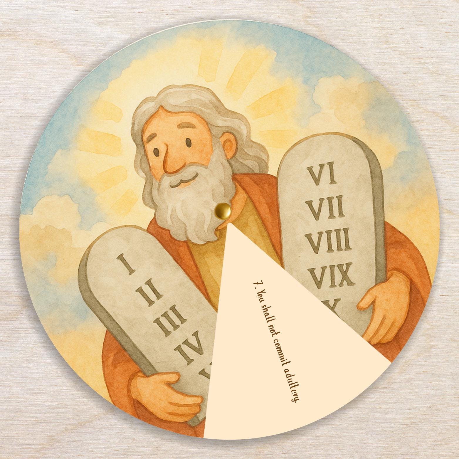 Moses Printable 10 Commandments Wheel Bible Activity for Kids Christian ...