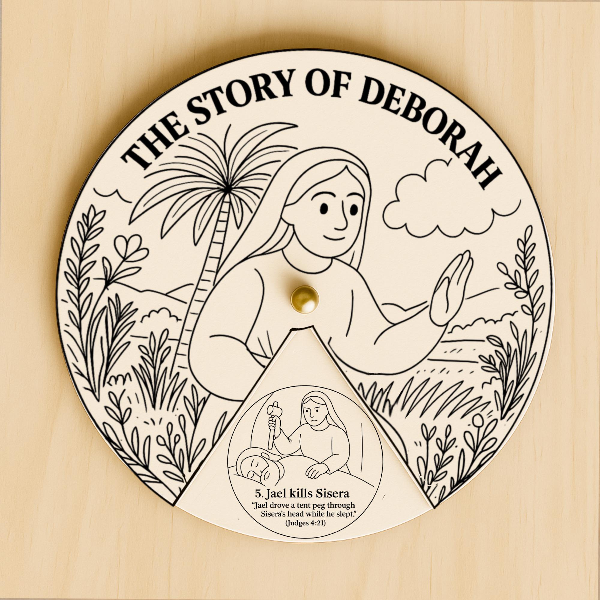 The Story of Deborah Coloring Bible Craft Activity for Kids Deborah ...