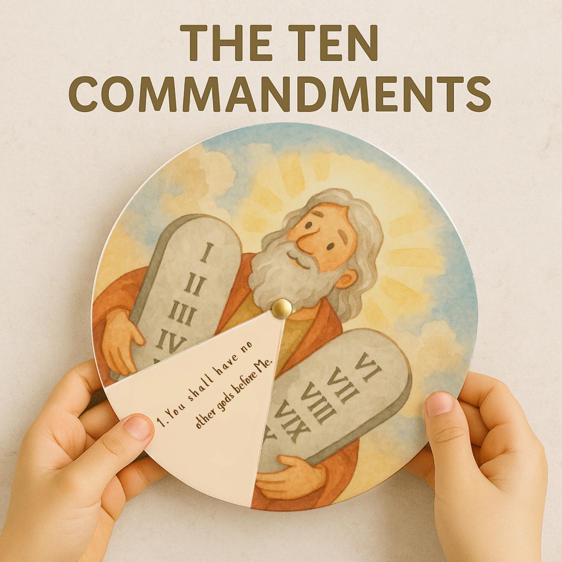 Moses Printable 10 Commandments Wheel Bible Activity for Kids Christian ...