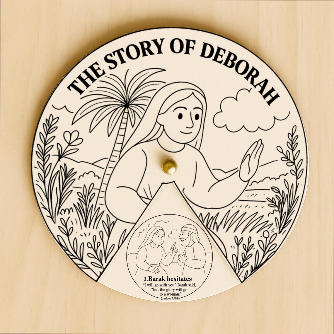 The Story of Deborah Coloring Bible Craft Activity for Kids Deborah ...
