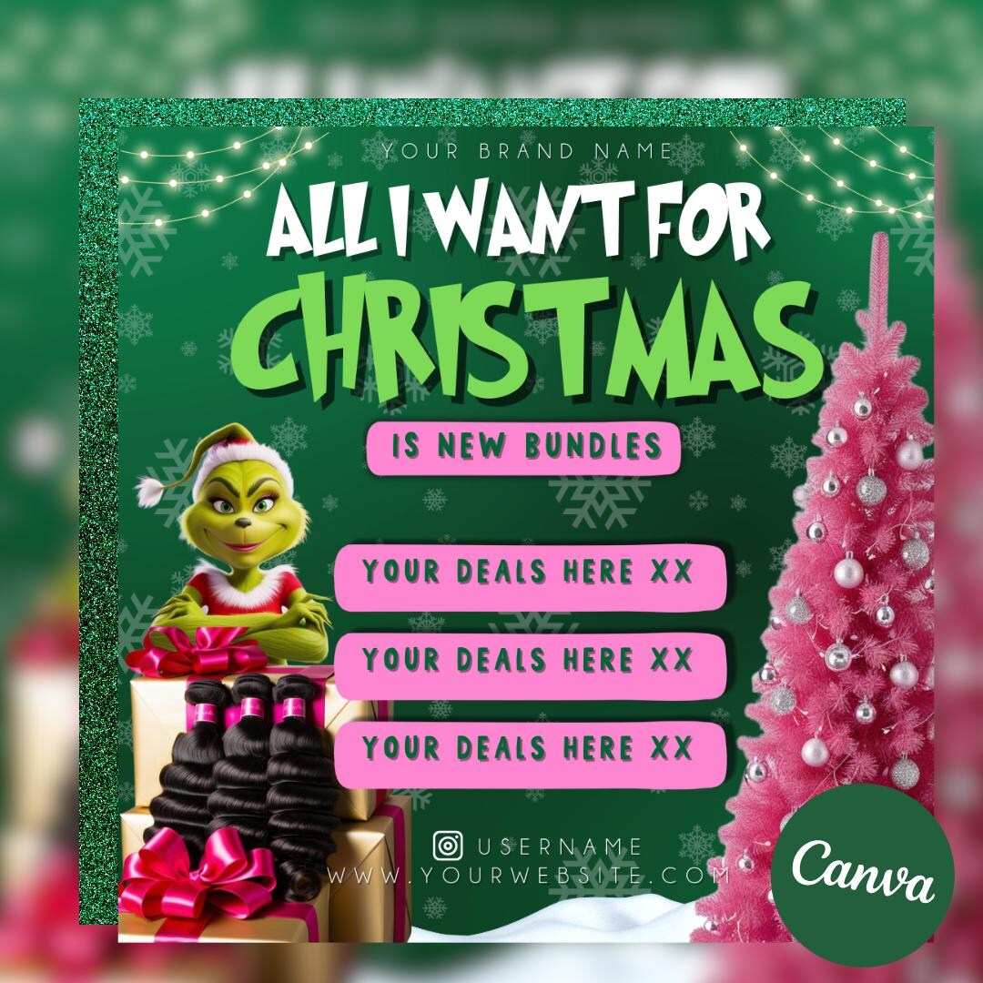 Bundle Flyer, Hair Promotion Flyer, Christmas Booking Flyer, Beauty ...