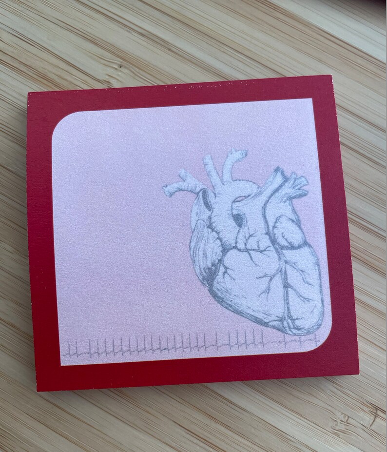 Arrhythmic ECG With Anatomical Heart Sticky Notes - Etsy