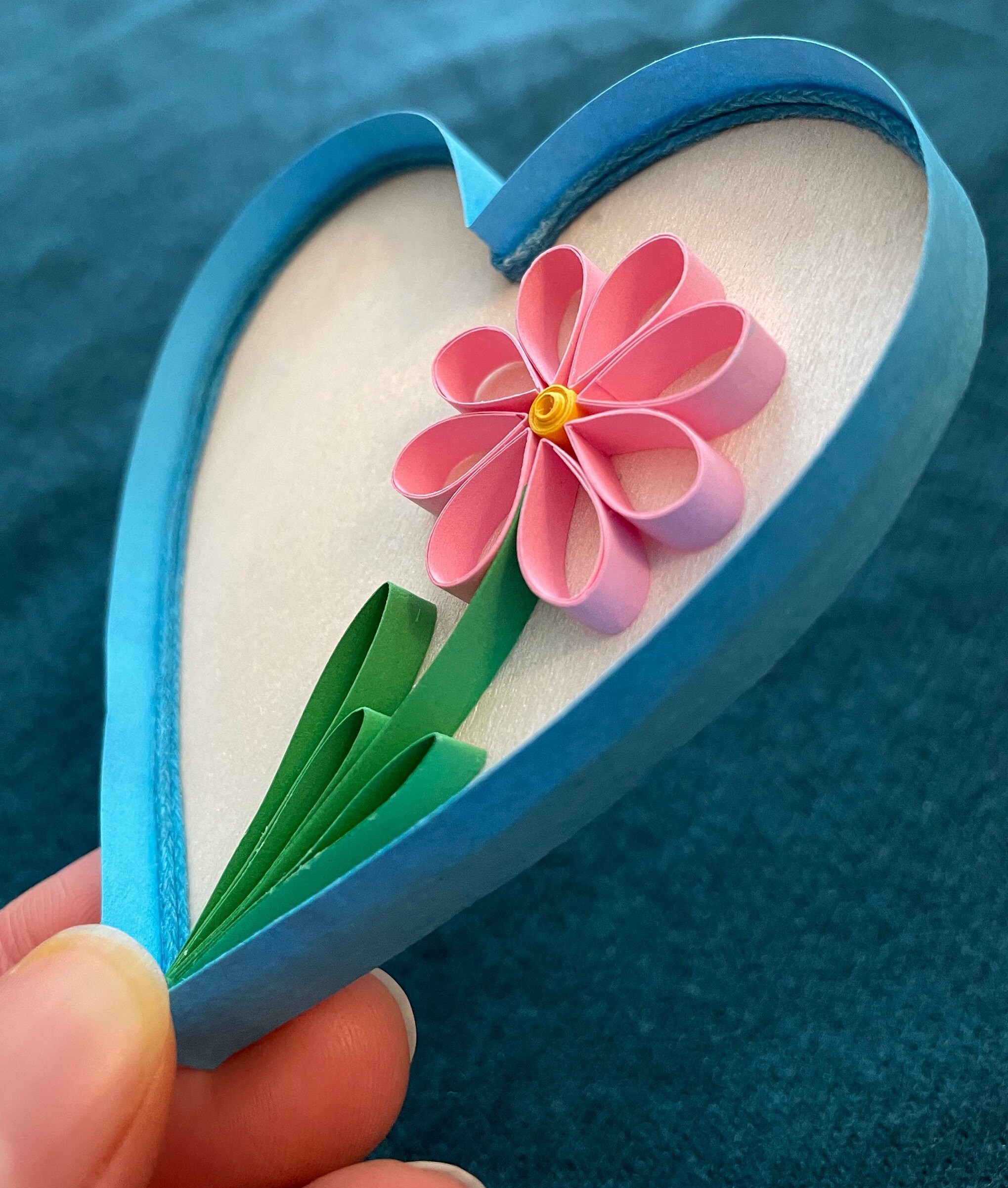 Paper Quilled Daisy in a Heart - Etsy