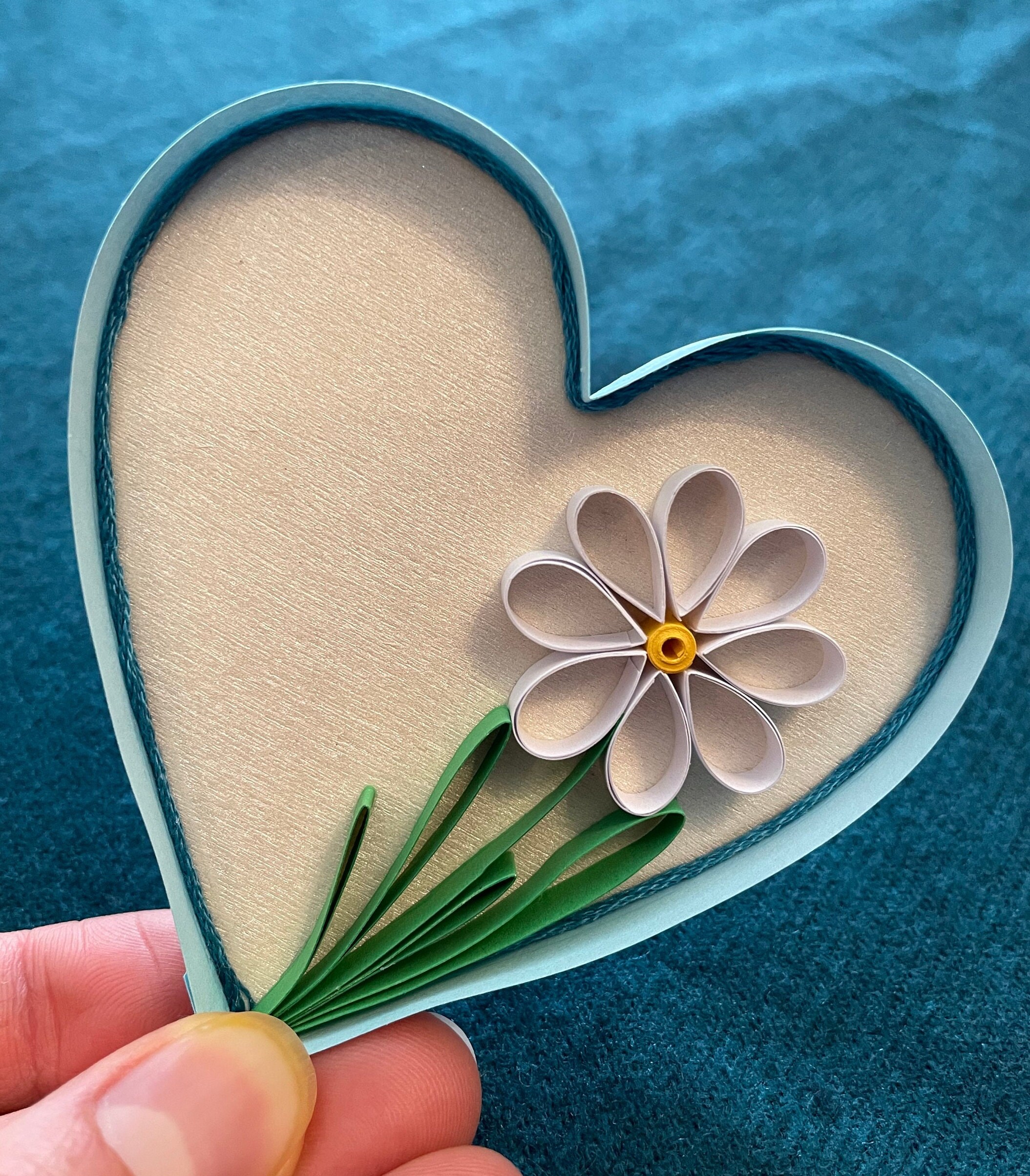 Paper Quilled Daisy in a Heart - Etsy