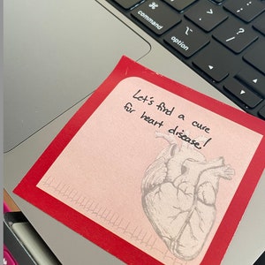 Arrhythmic ECG With Anatomical Heart Sticky Notes - Etsy