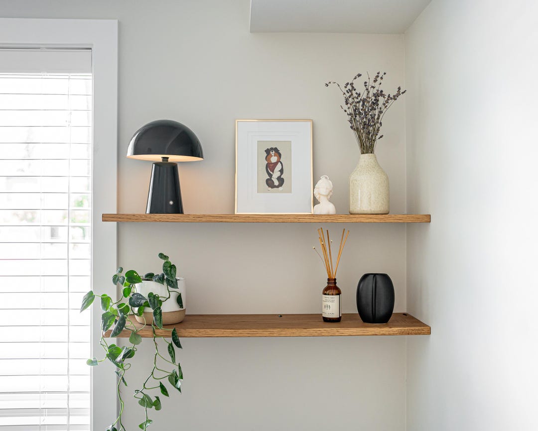 Slim Floating Shelves (hickory) - Etsy