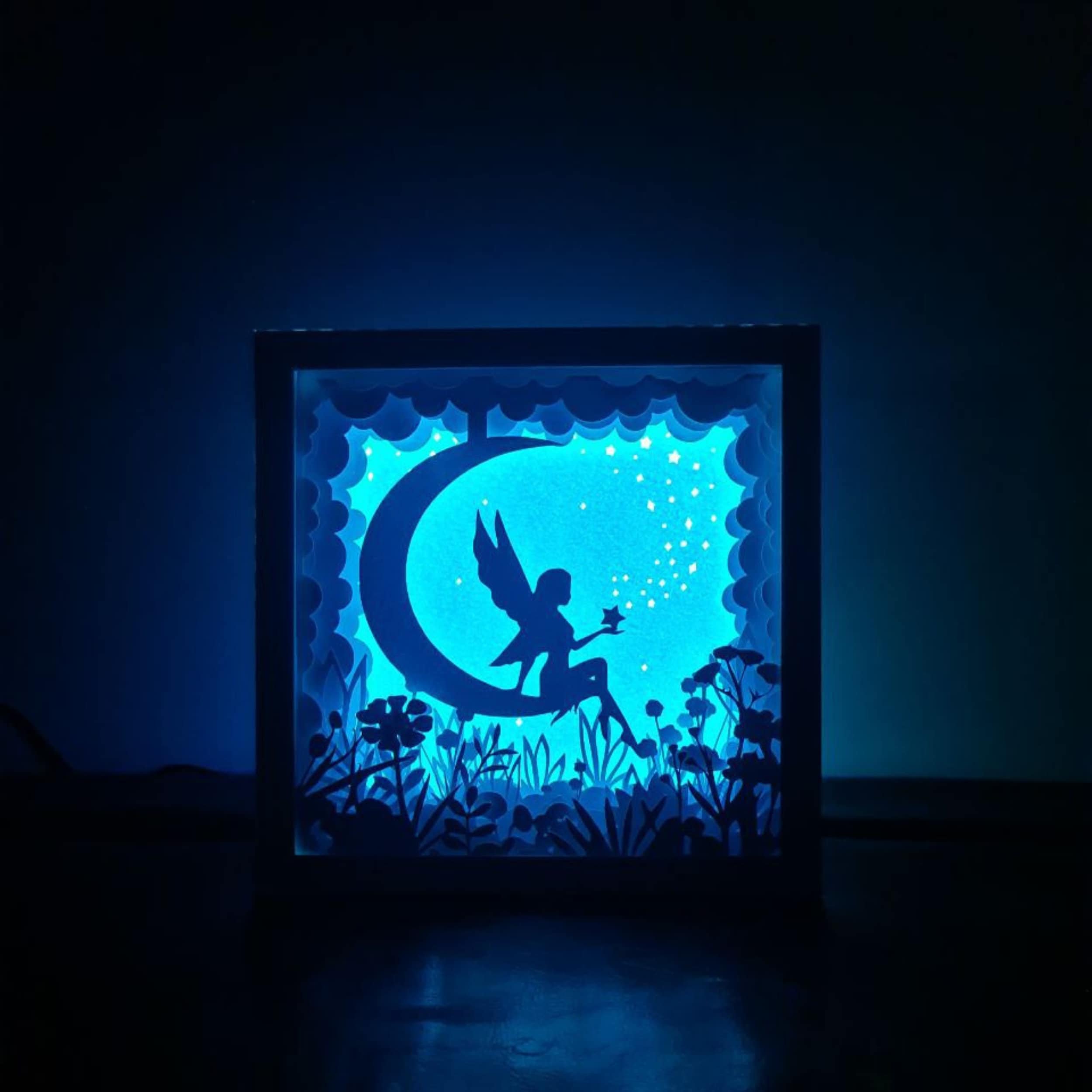Moonlight Fantasy Shadow Box, Illuminated Papercut Lightbox, Cricut ...