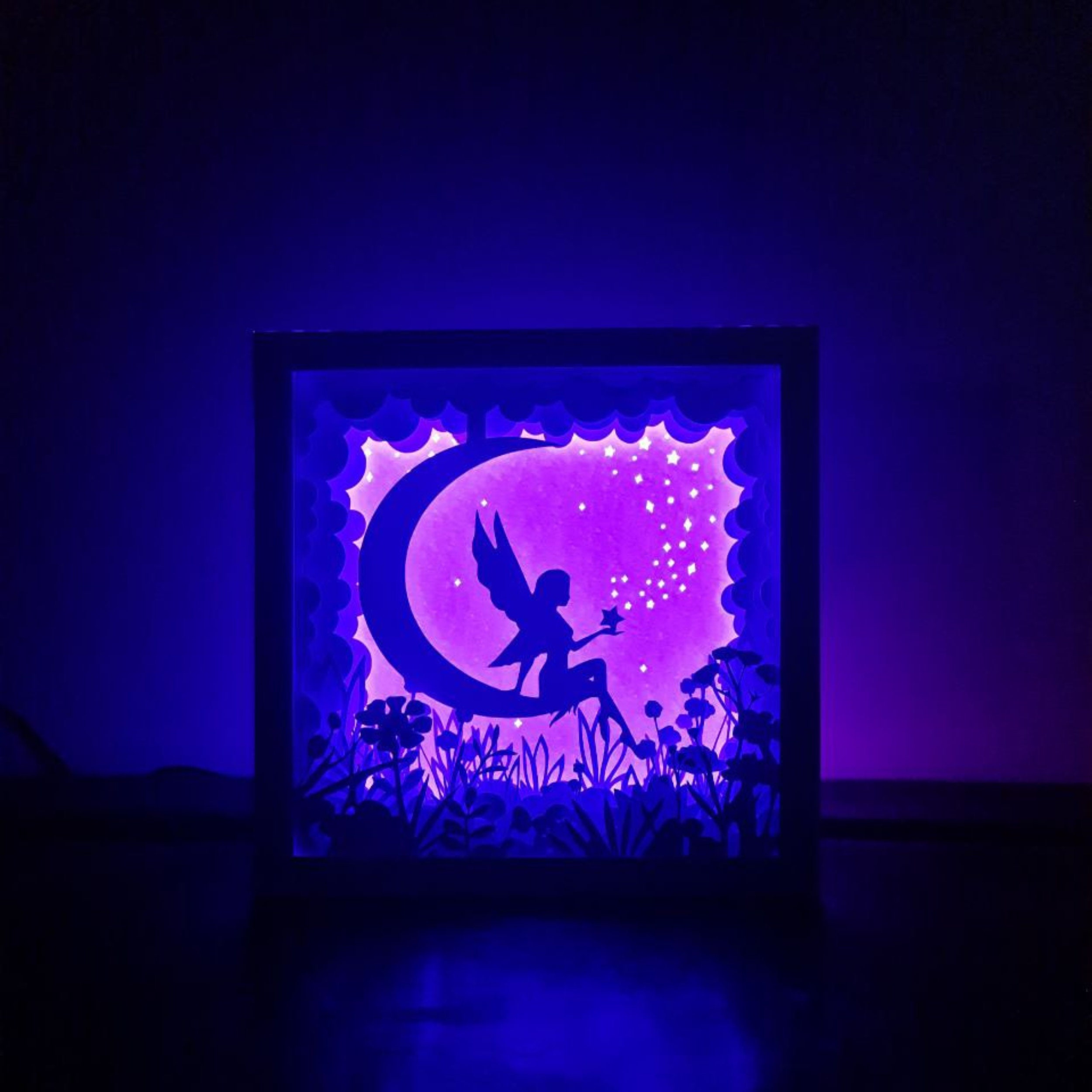Moonlight Fantasy Shadow Box, Illuminated Papercut Lightbox, Cricut ...