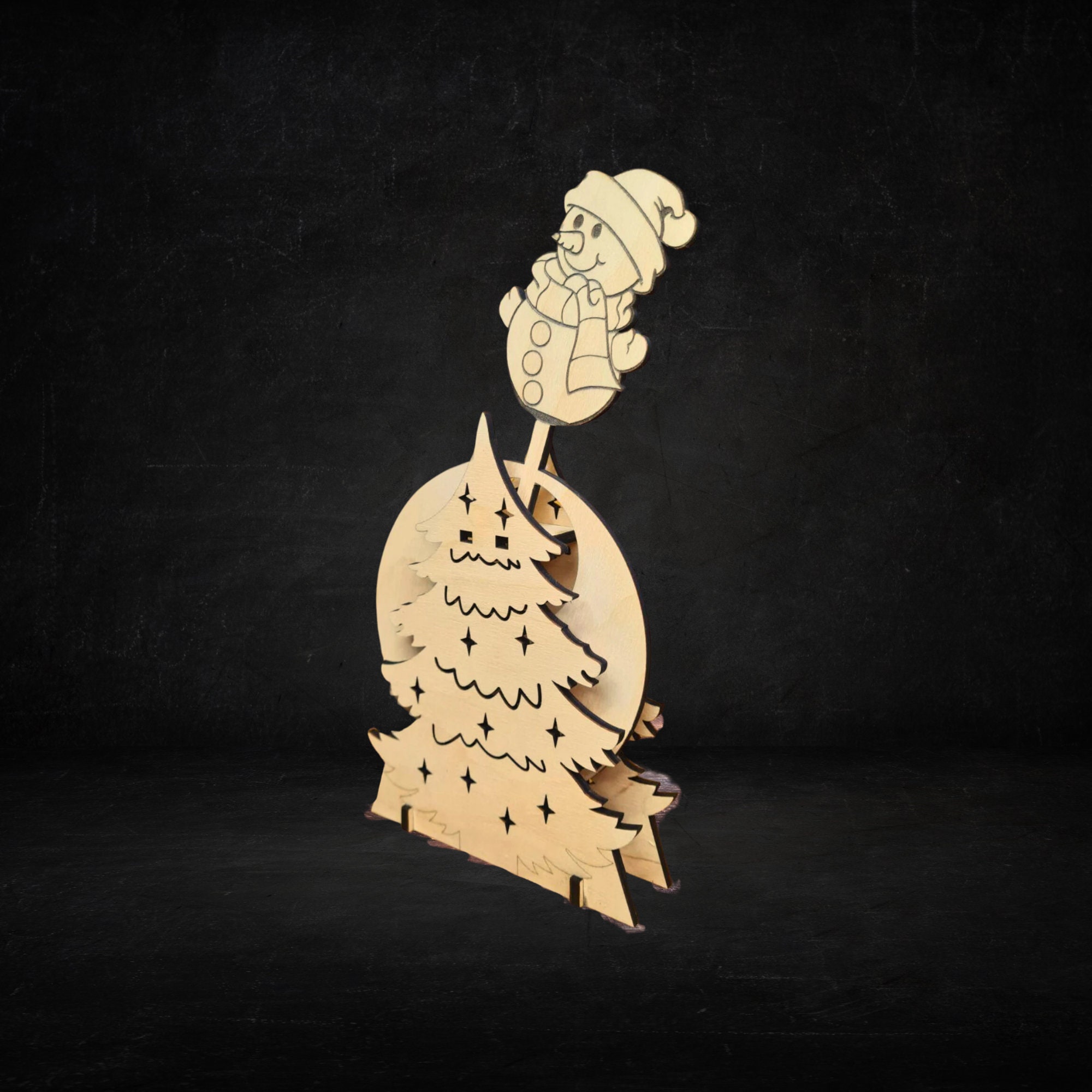 Laser Cut File Vector Rocking Snowman Svg, CNC, SVG, DXF, Pdf, Cdr ...