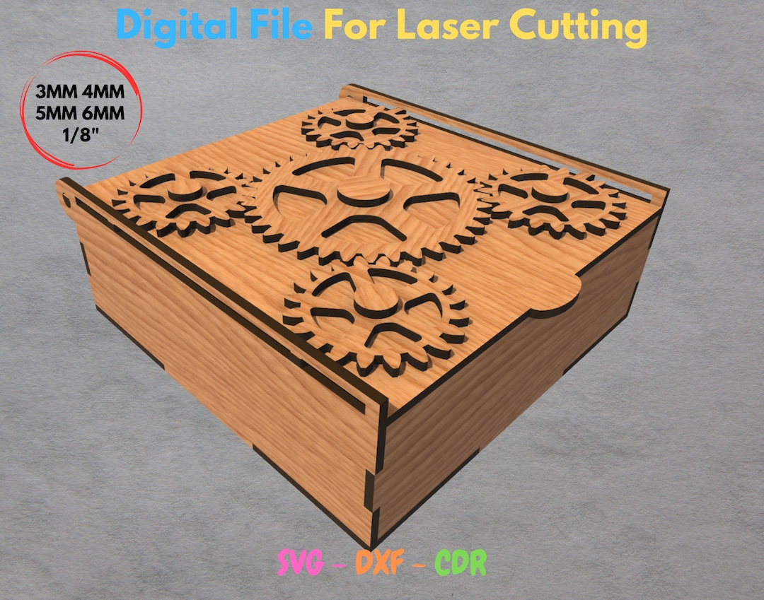 Mechanical Gearbox for Laser Cut / Gear Baul / Decorative Box for Laser ...