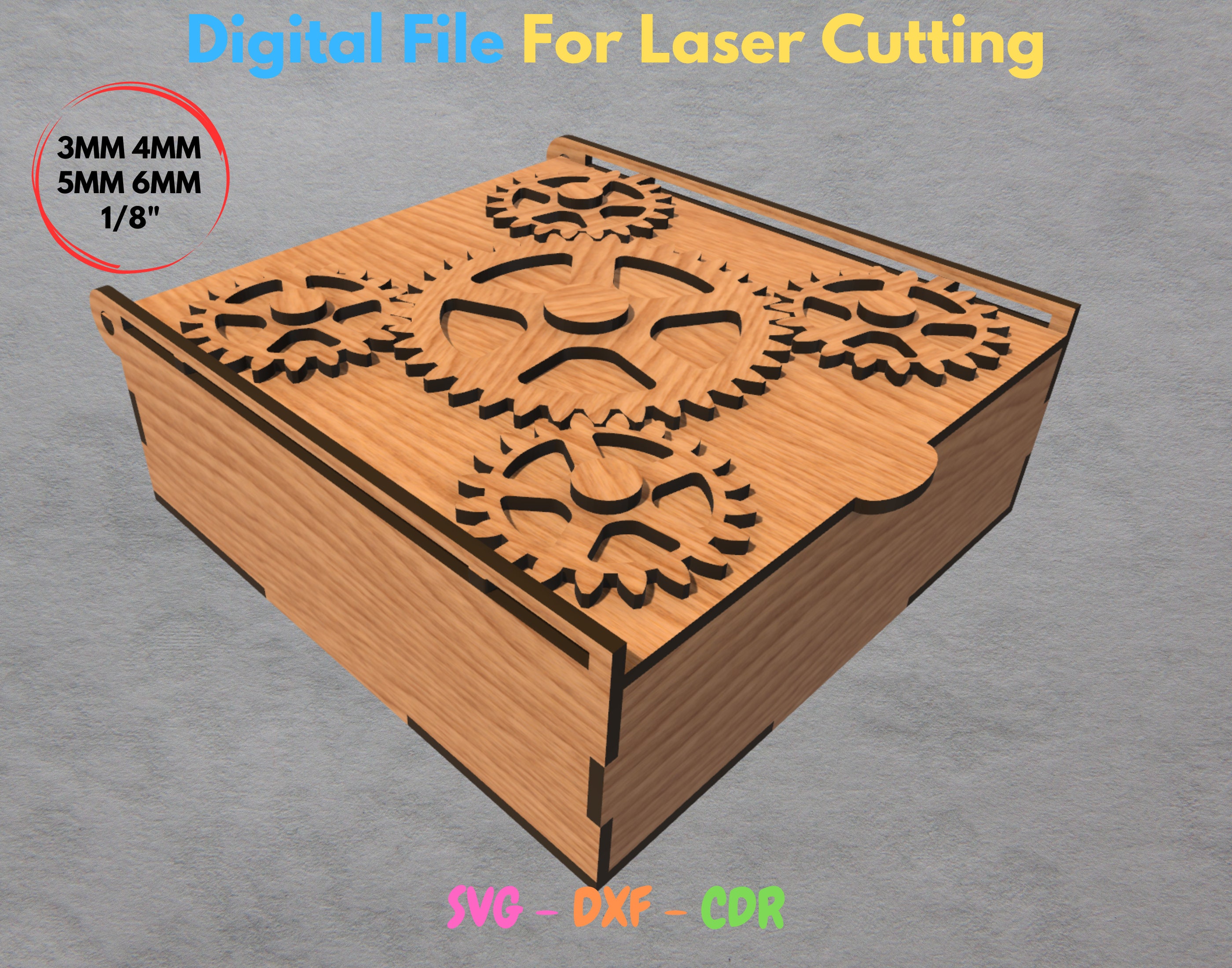 Mechanical Gearbox for Laser Cut / Gear Baul / Decorative Box for Laser ...