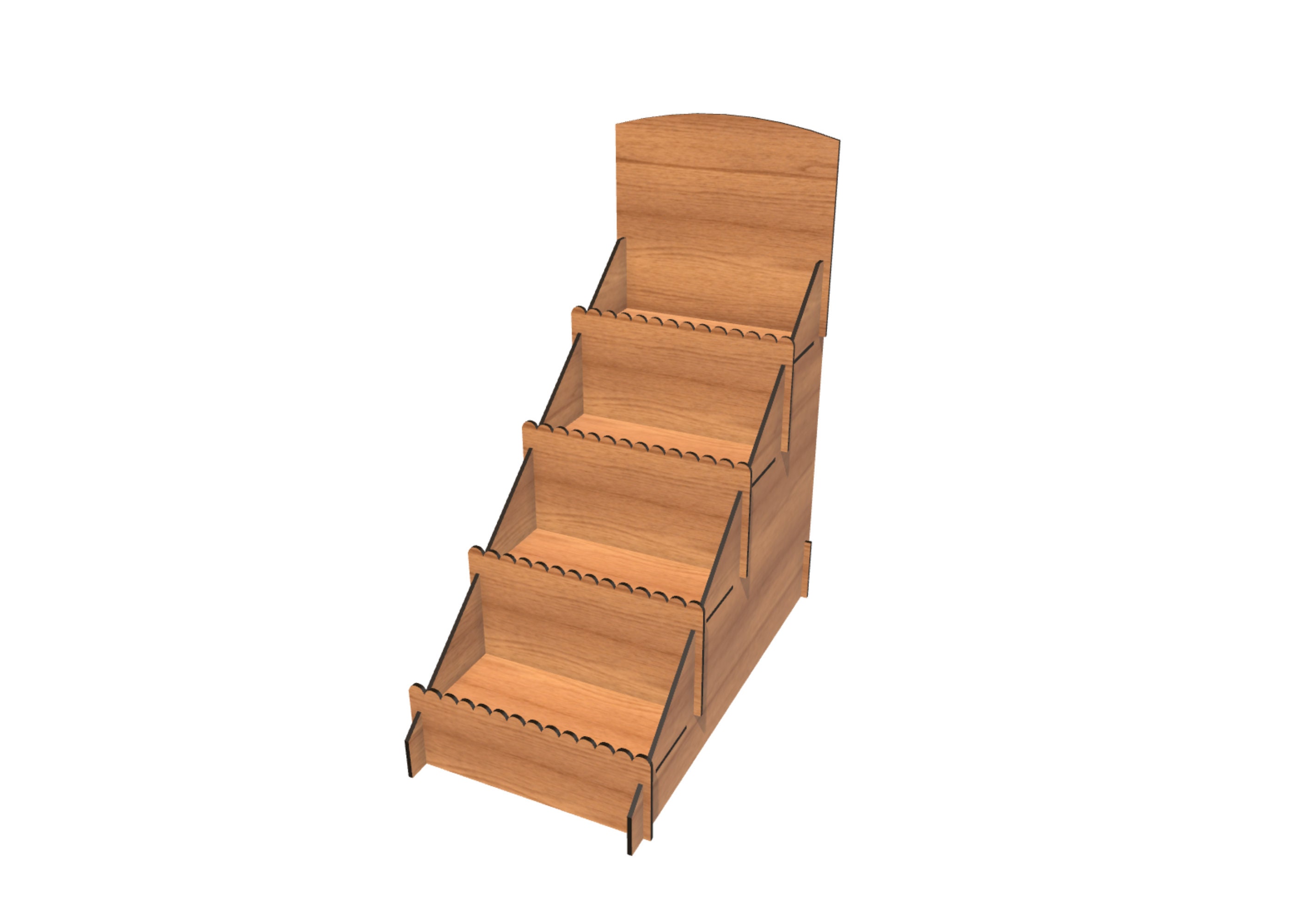 Laser-cut Retail Counter Display Stand in Three Different Sizes - Tiered Display Stand - SVG ...