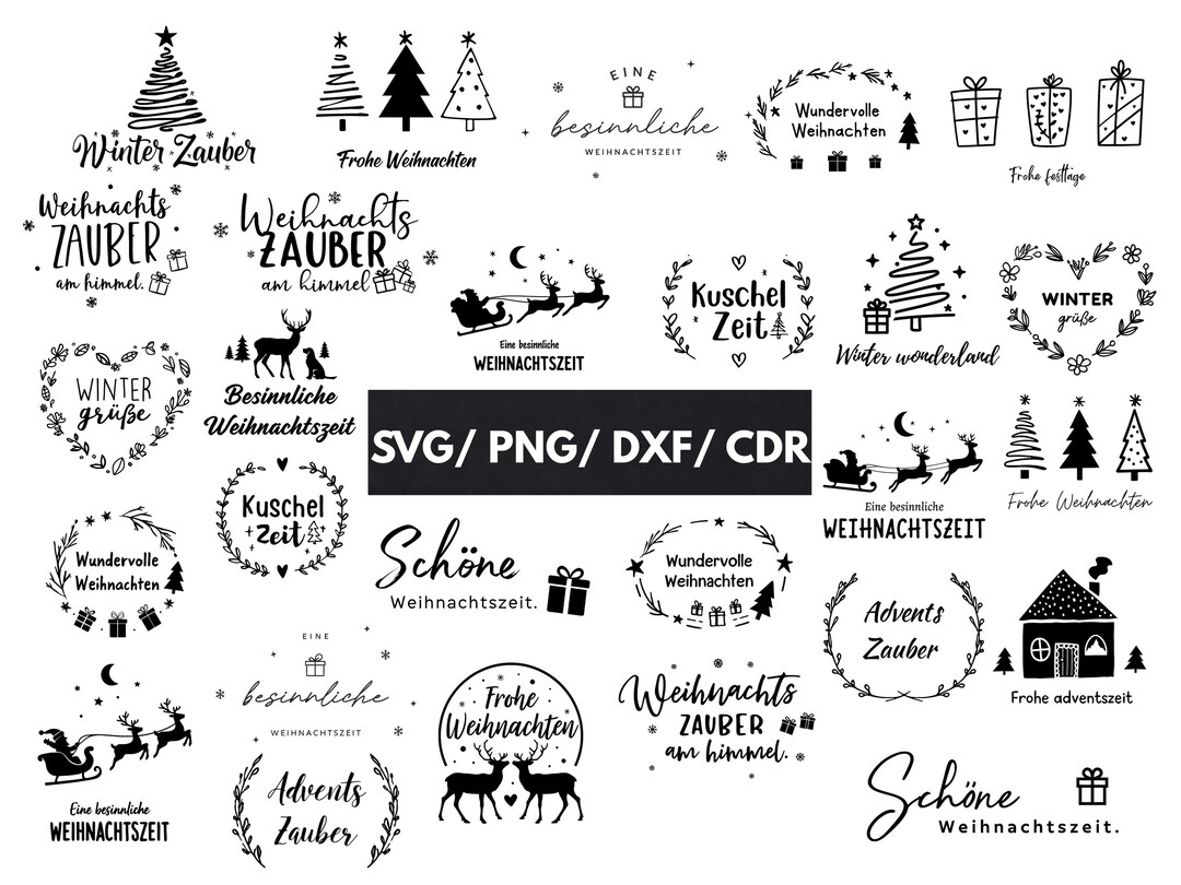 German Christmas SVG Bundle: German "weihnachten" Designs (digital ...