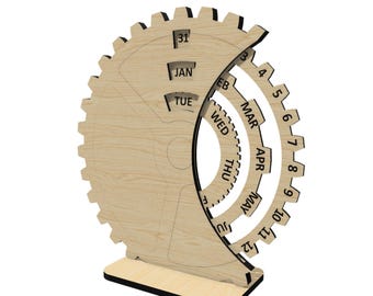 Calendar Laser Cut File, Perpetual Calendar Vector, CNC Cut, SVG, Cnc ...