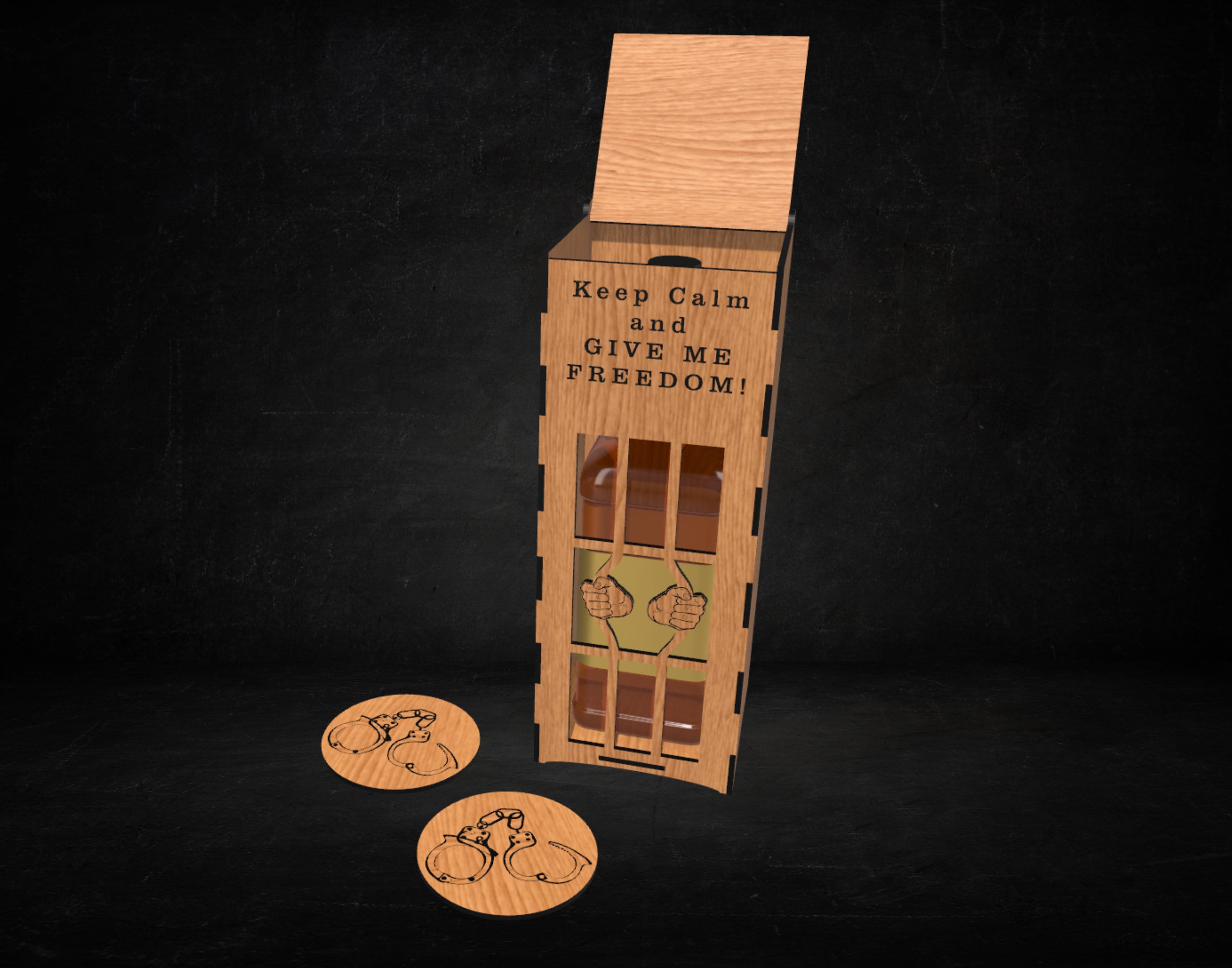 Cage Whiskey Box, Laser Cut Whiskey Box, Plywood Whiskey Box, Laser ...