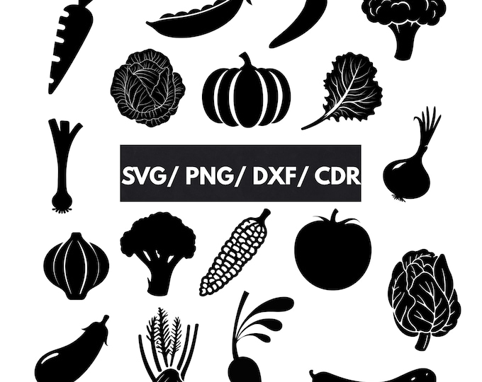 Vegetables Svg Bundle,vegetable Svg,cabbage Svg,vegetable Silhouette ...