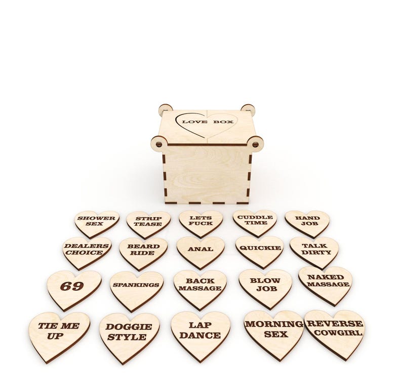 Love Box Set 20 Tokens and Box Laser Cut Files SVG, DXF Cnc Pattern Gag ...