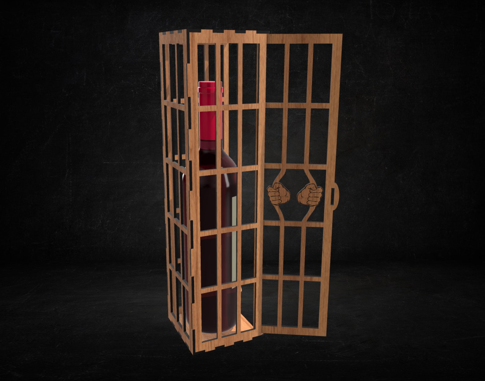 Wine Gift Box in Prison, Laser Cut Wine Box, 4-5-6mm, 1/4 Wine Box ...