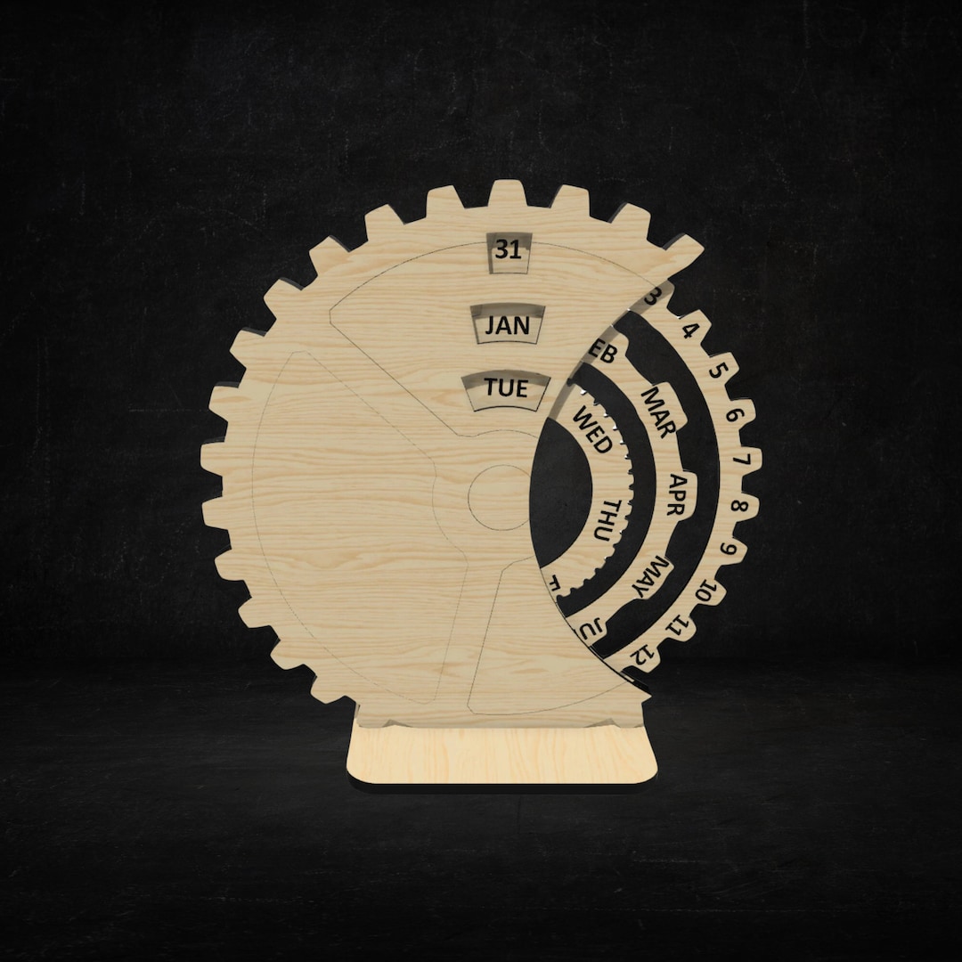 Perpetual Calendar Vector, Calendar Laser Cut File, CNC Cut, SVG, Cnc ...