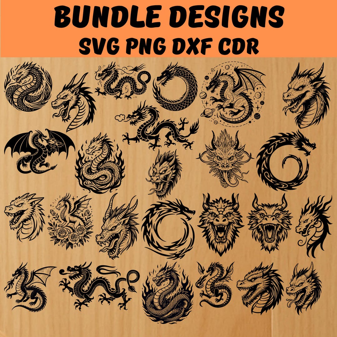 Dragon SVG Bundle, Dragons SVG, Medieval Svg, Fire Dragon Svg ...