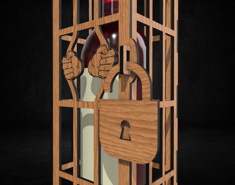 Wine Gift Box in Prison, Laser Cut Wine Box, 4-5-6mm, 1/4 Wine Box ...